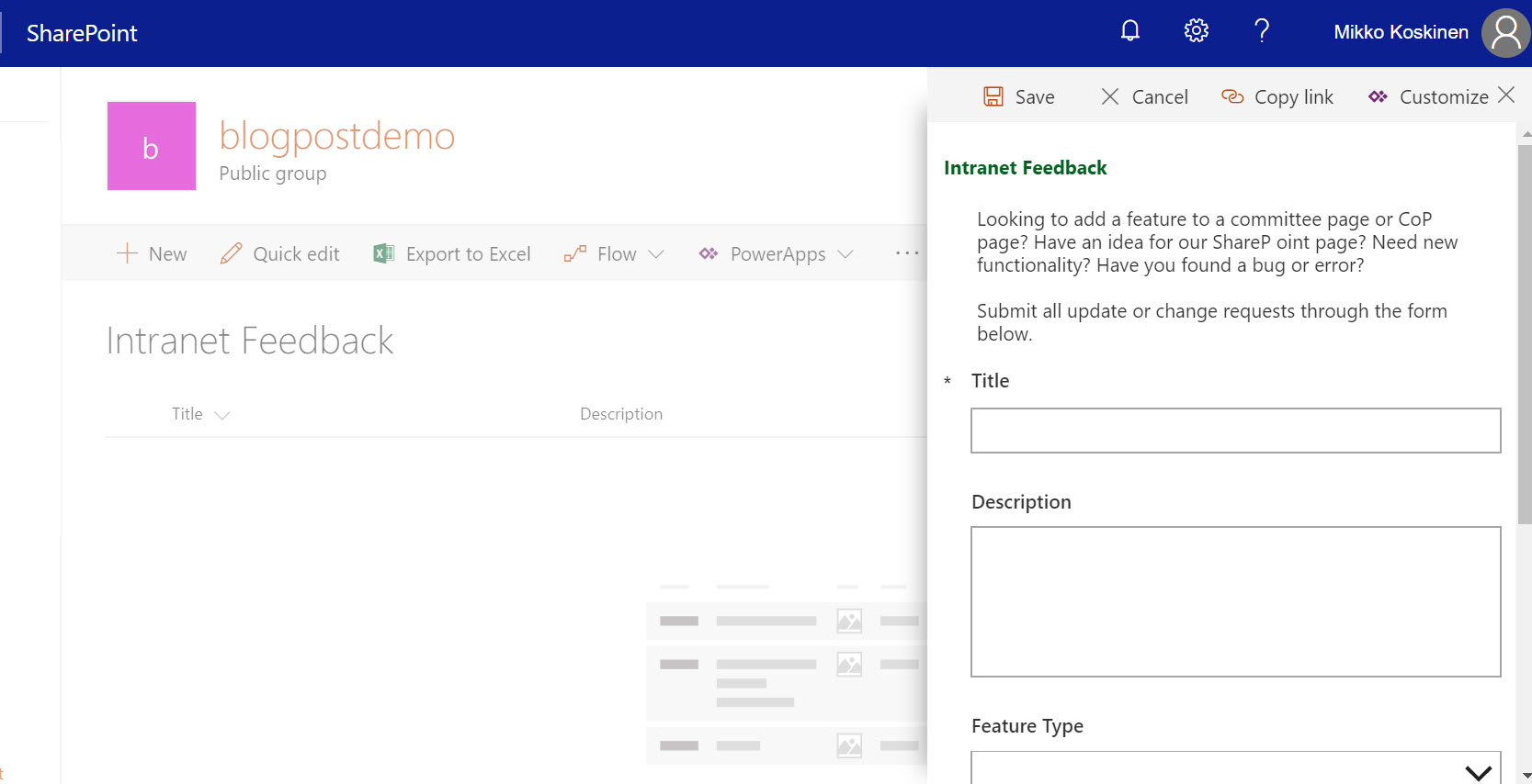 PowerApp Custom Forms and Flow – Creating a Feedback Form Part 1 ...